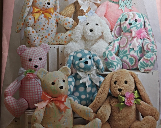 Plushie Sewing Pattern Bunny, Bear, Dog Simplicity 8044 New and Uncut ...