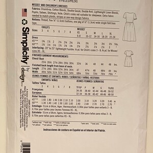 Mother and Daughter Dresses Sewing Pattern Simplicity S9277 New and ...