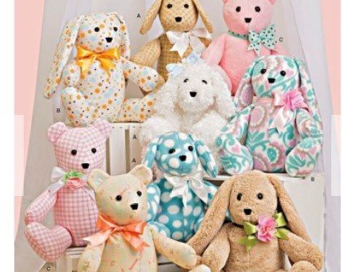 Plushie Sewing Pattern Bunny, Bear, Dog Simplicity 8044 New and Uncut ...