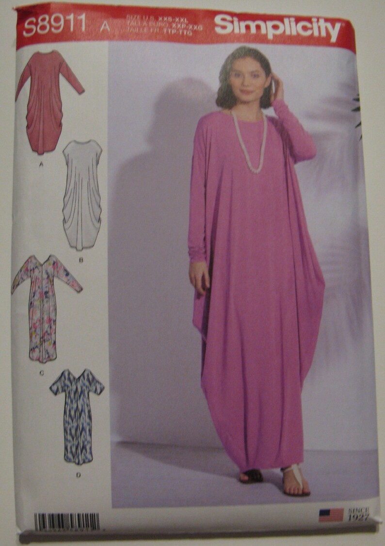 Caftan Sewing Pattern Simplicity S8911 Misses' Knit - Etsy