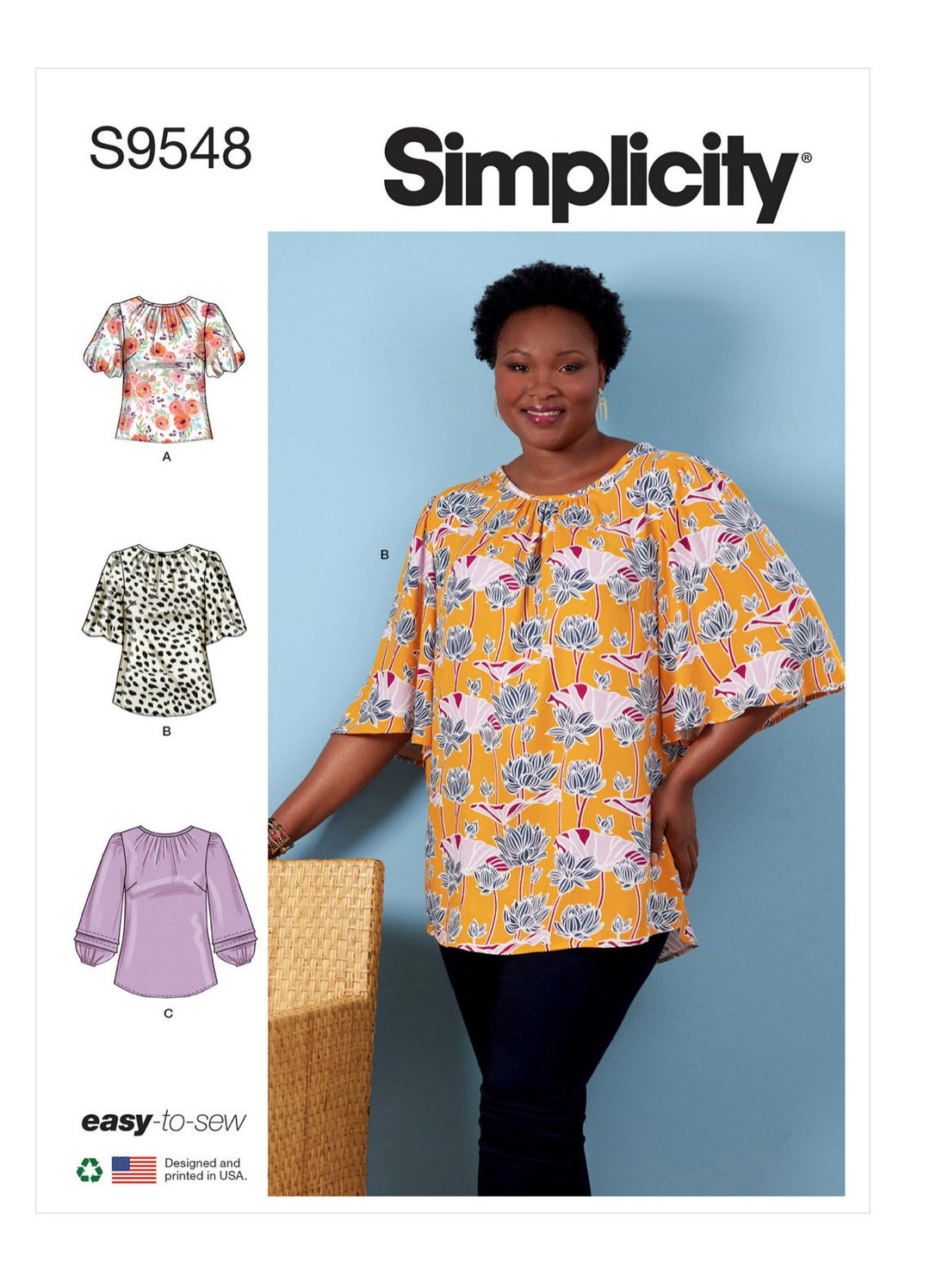 Plus-size Womens Top Sewing Pattern Simplicity S9548/R11444 Sizes 26W ...