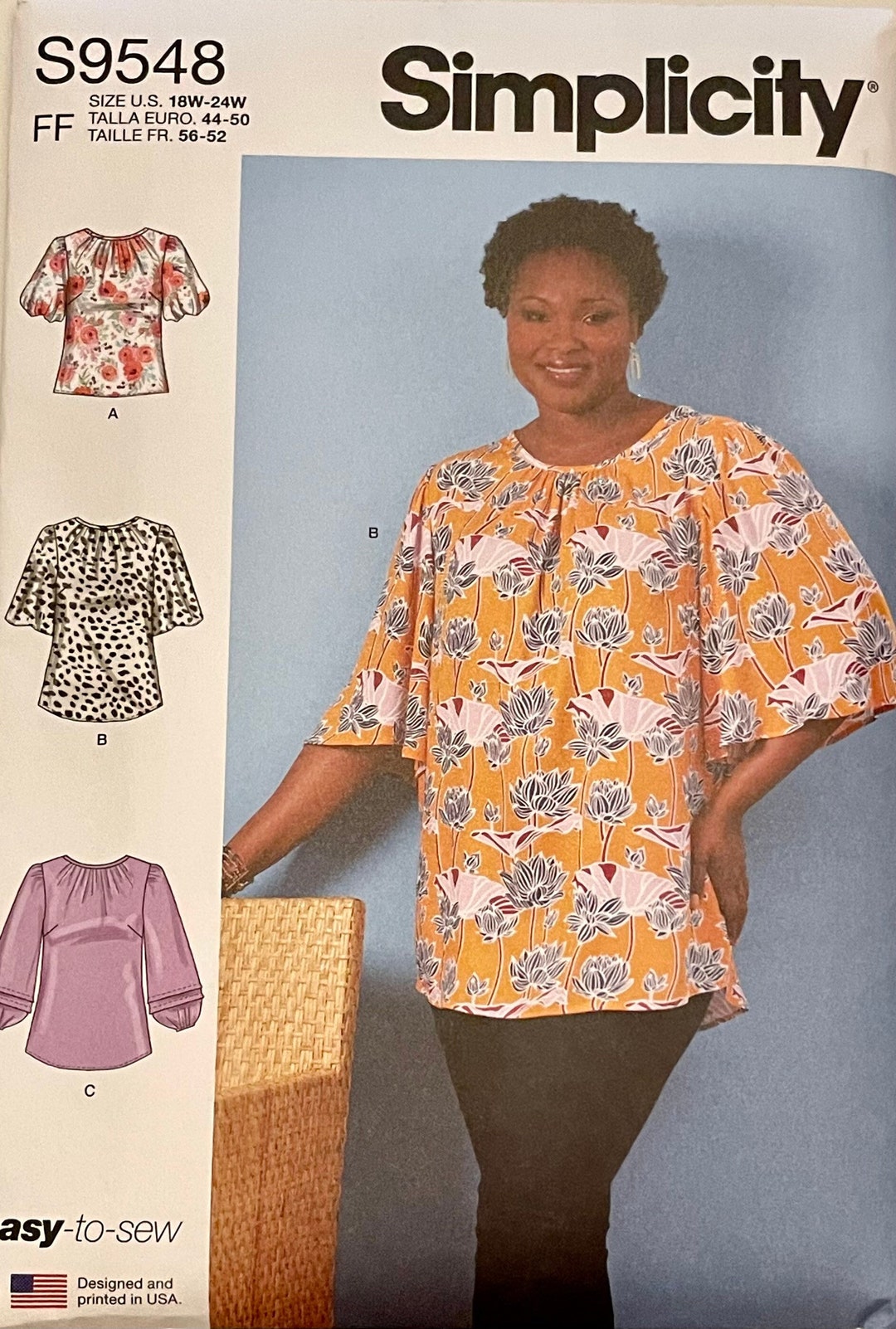 Womens Top and Tunic Sewing Pattern Simplicity S9548/R11444 Sizes 18w ...