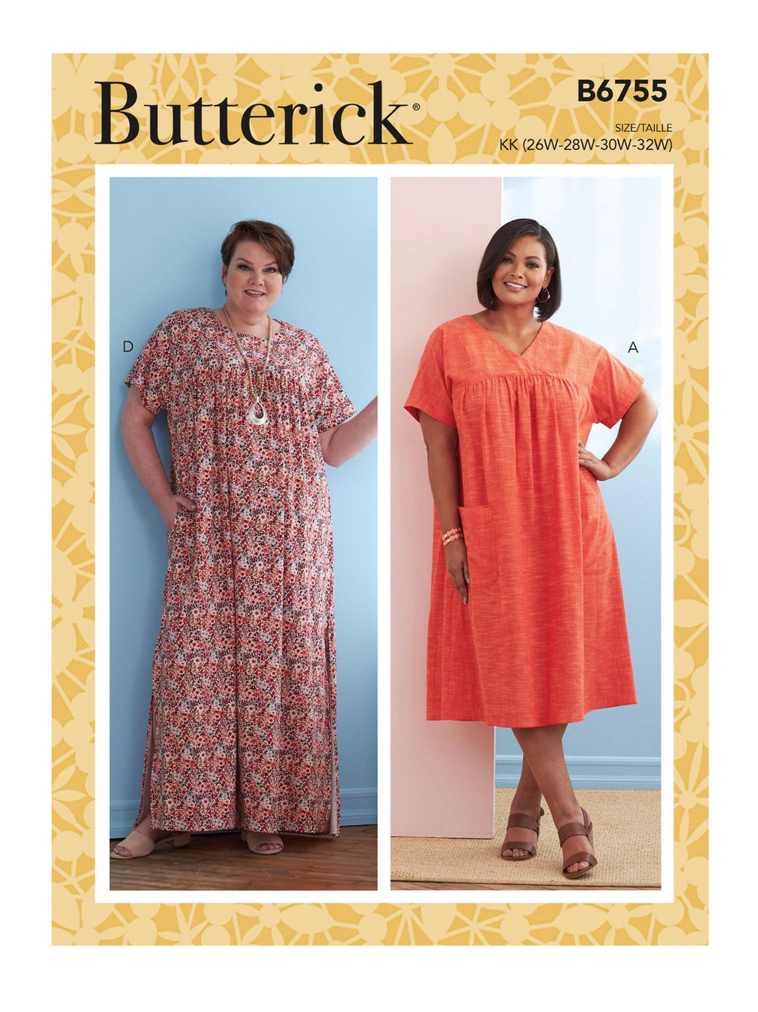 Women’s Caftan Dress/dresses Sewing Pattern Butterick Sewing Pattern ...