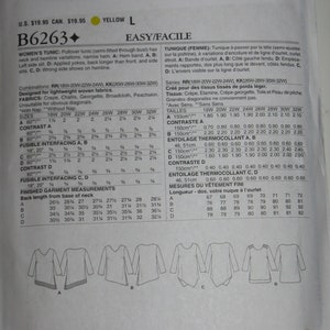 Women's Plus-size Tunic Sewing Pattern Butterick B6263 Plus-size KK 26W ...