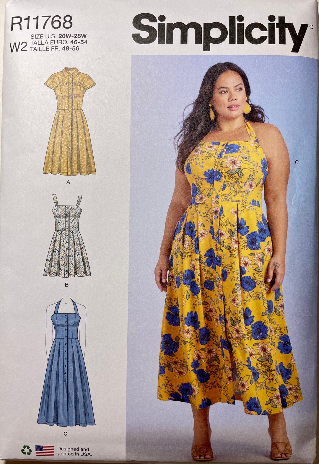 Plus Size Dress Pattern Simplicity Sewing Pattern R11768 S9743 Sizes