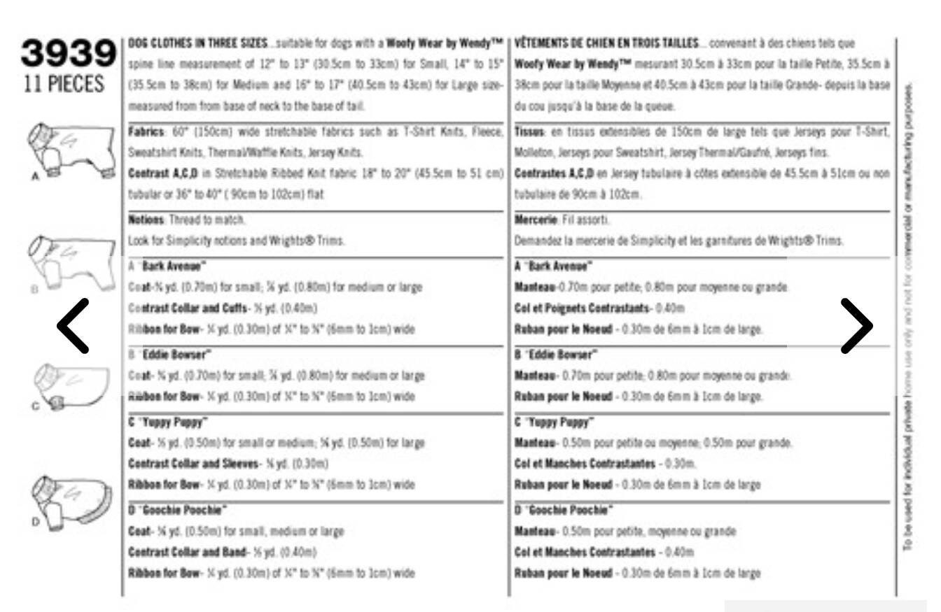 Dog Clothes Sewing Pattern Simplicity 3939 Woofy Wear New and | Etsy