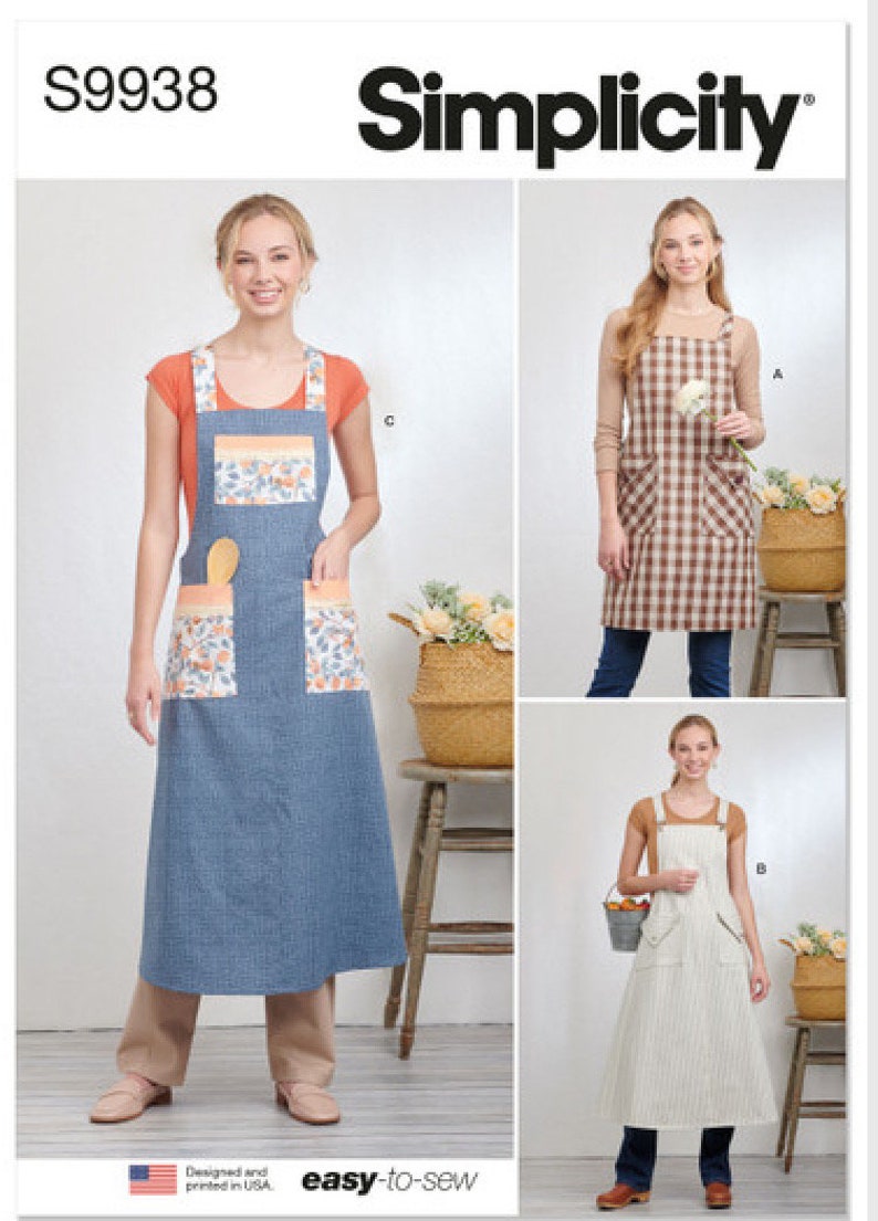 Pullover Aprons Sewing Pattern Simplicity S9938 Sizes XS-XL New and ...