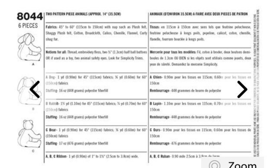 Plushie Sewing Pattern Bunny Bear Dog Simplicity 8044 New - Etsy
