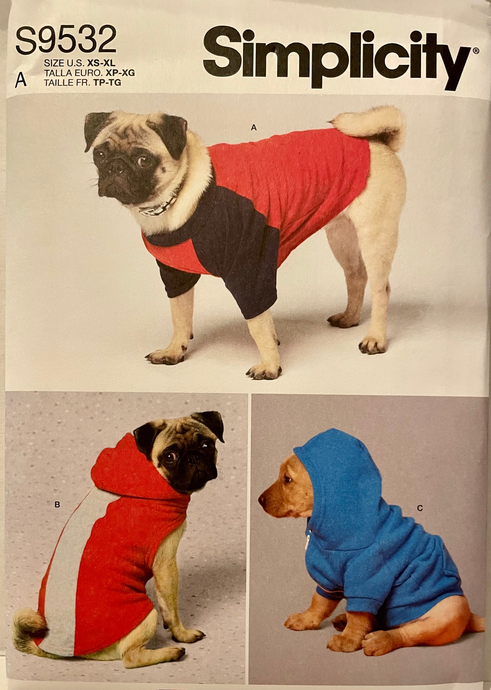 Dog Clothes Sewing Pattern Simplicity S9532 Sizes XS-XL - Etsy