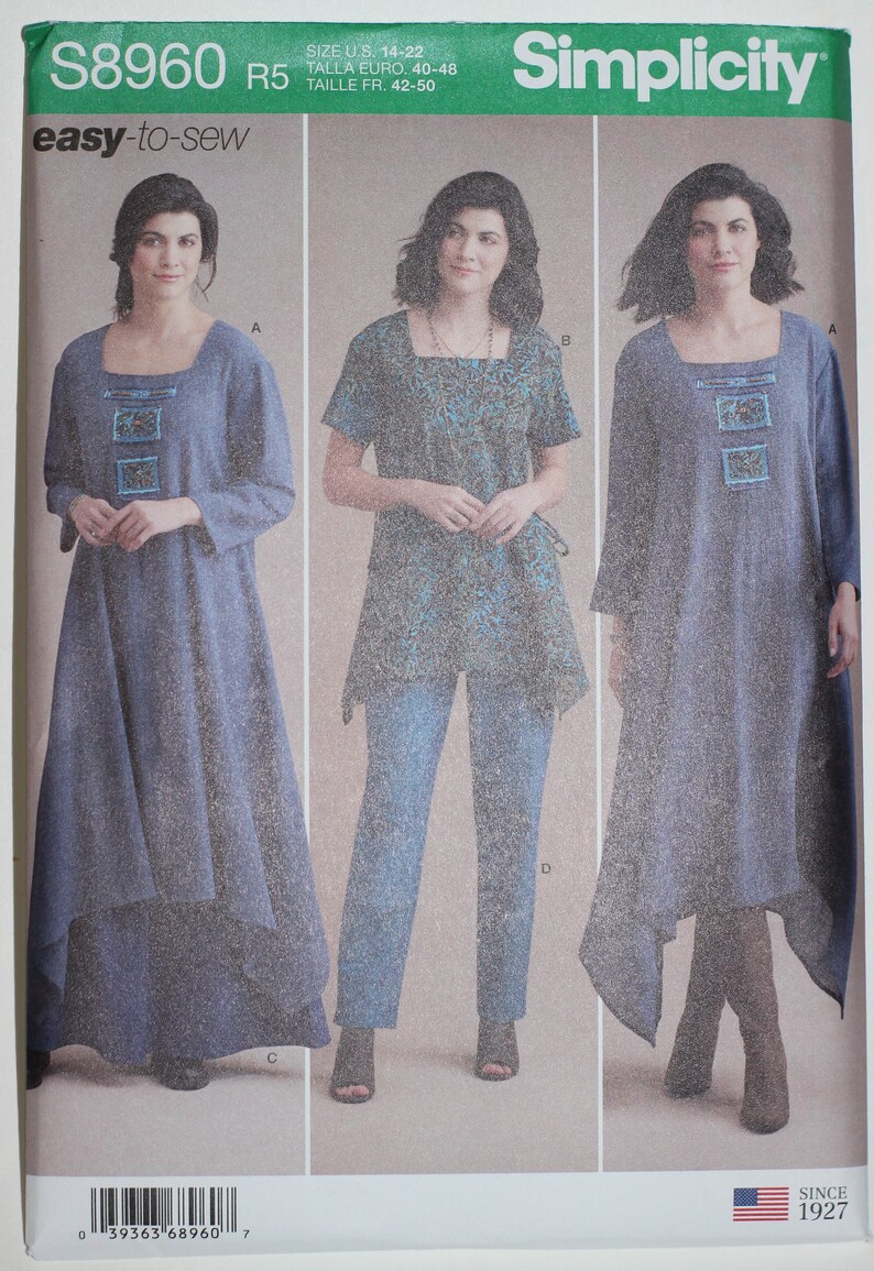 Dress Tunic Skirt and Pants Sewing Pattern Simplicity S8960 - Etsy