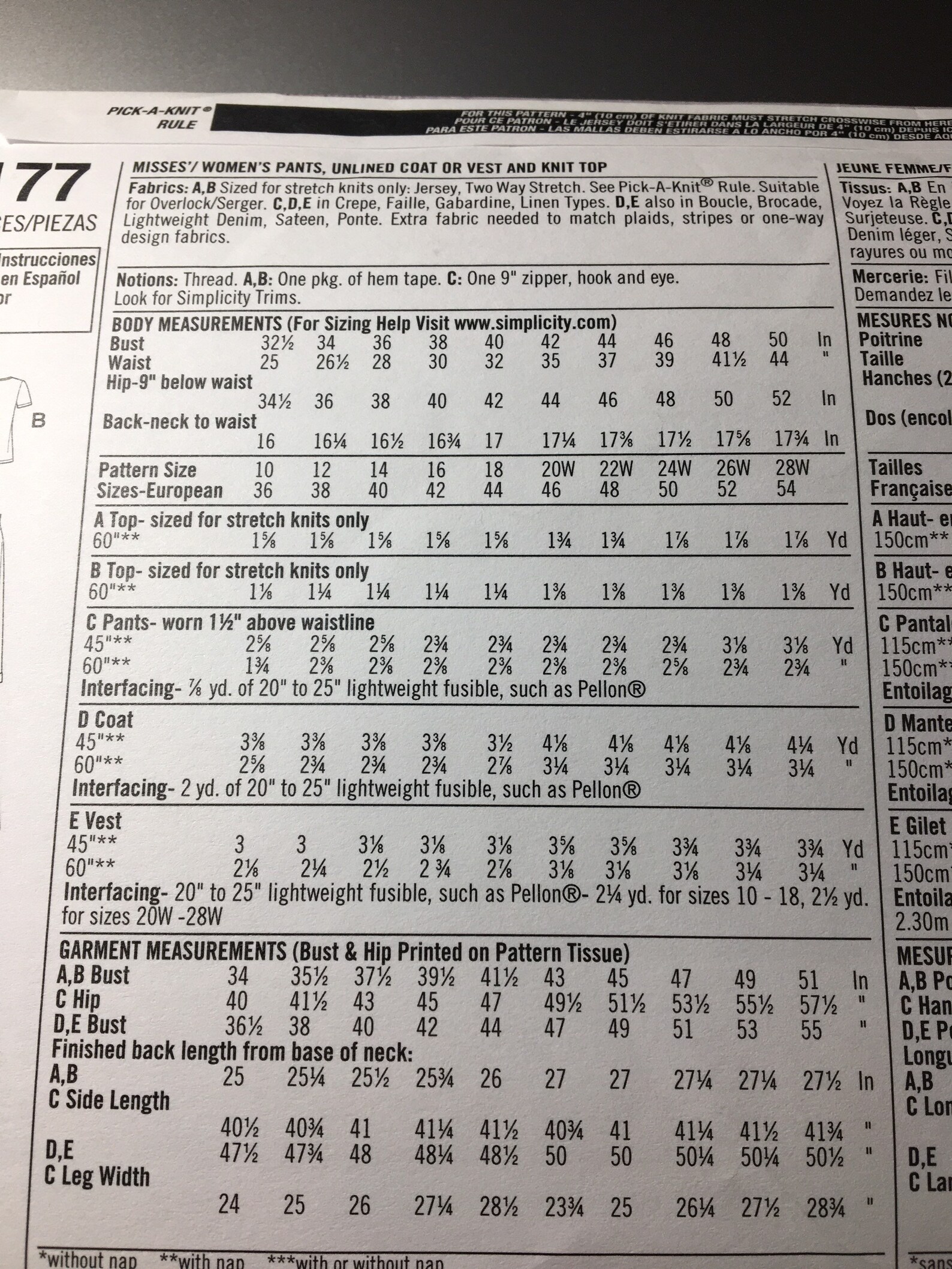 Long Vest Coat and Pants Sewing Pattern Simplicity 8177 Mimi - Etsy