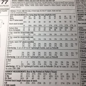 Long Vest, Coat and Pants Sewing Pattern Simplicity 8177 Mimi G Style ...