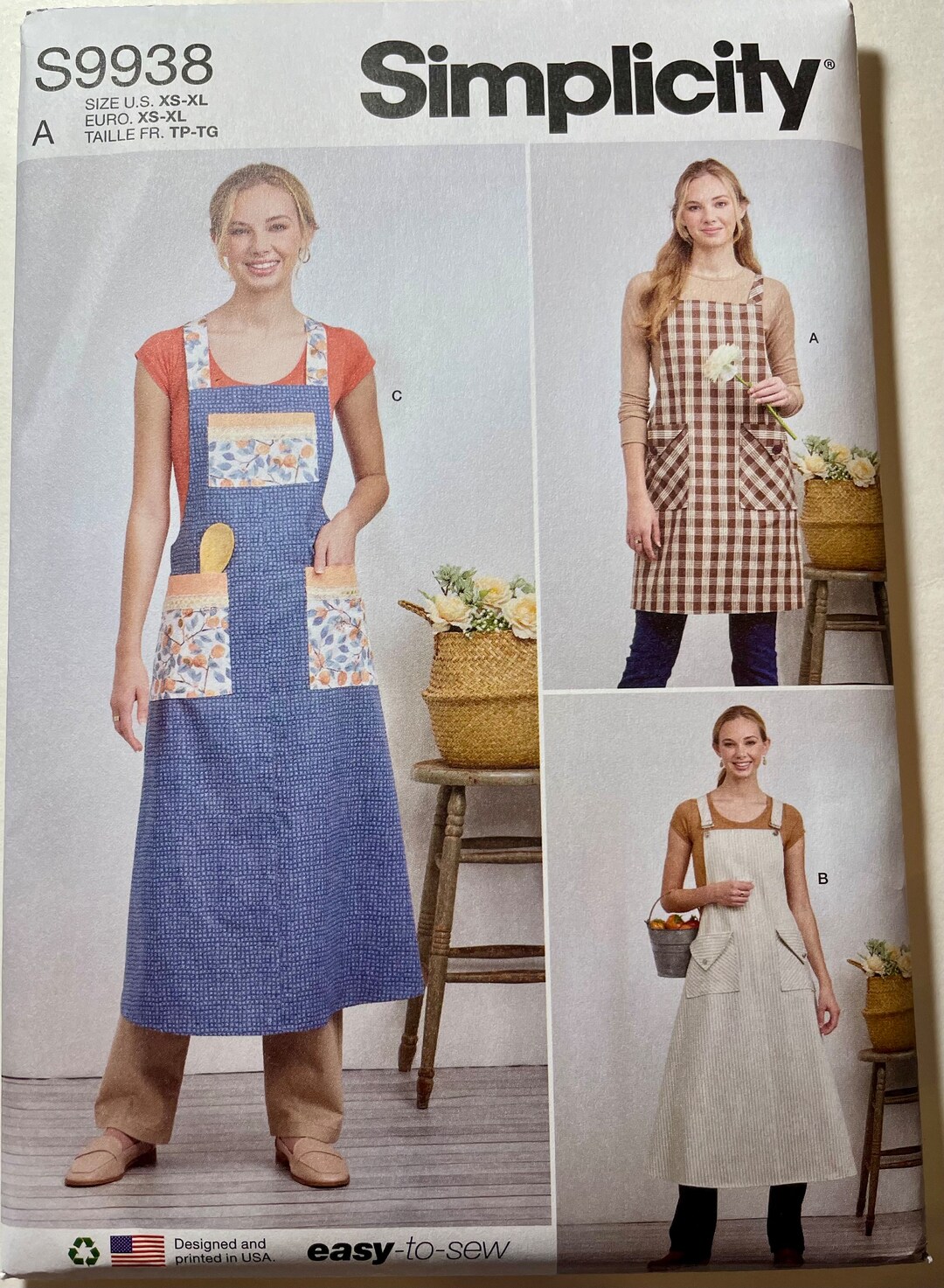 Pullover Aprons Sewing Pattern Simplicity S9938 Sizes XS-XL New and ...