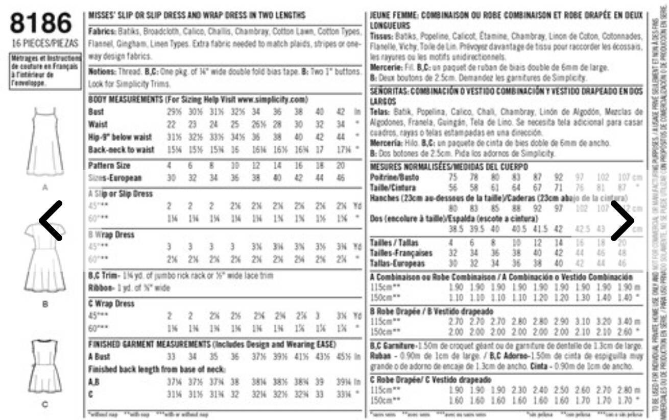 Slip or Slip Dress Simplicity 8186 Sewing Pattern Dottie Angel | Etsy