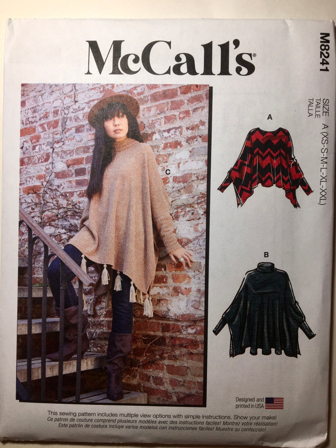 Misses Fall Winter Tops Sewing Pattern Mccall’s M8241/R11234 Sizes XXS ...