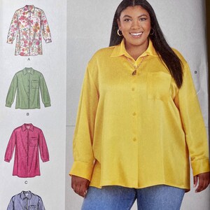 Women’s Shirts Sewing Pattern Simplicity S9708 Sizes 30W-38W - Etsy