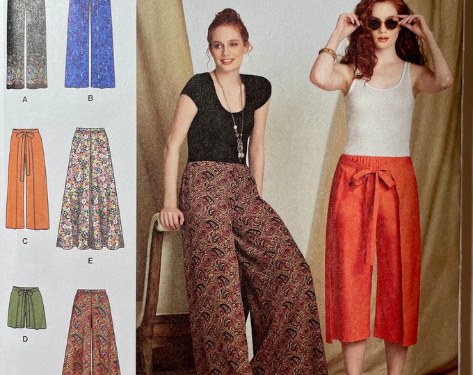 Sewing Pattern for Pants, Wide Leg Pants, Wrap Front Pants and Shorts ...