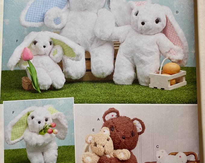 Plush Bears and Bunnies Sewing Pattern Simplicity S9941 New and Uncut ...