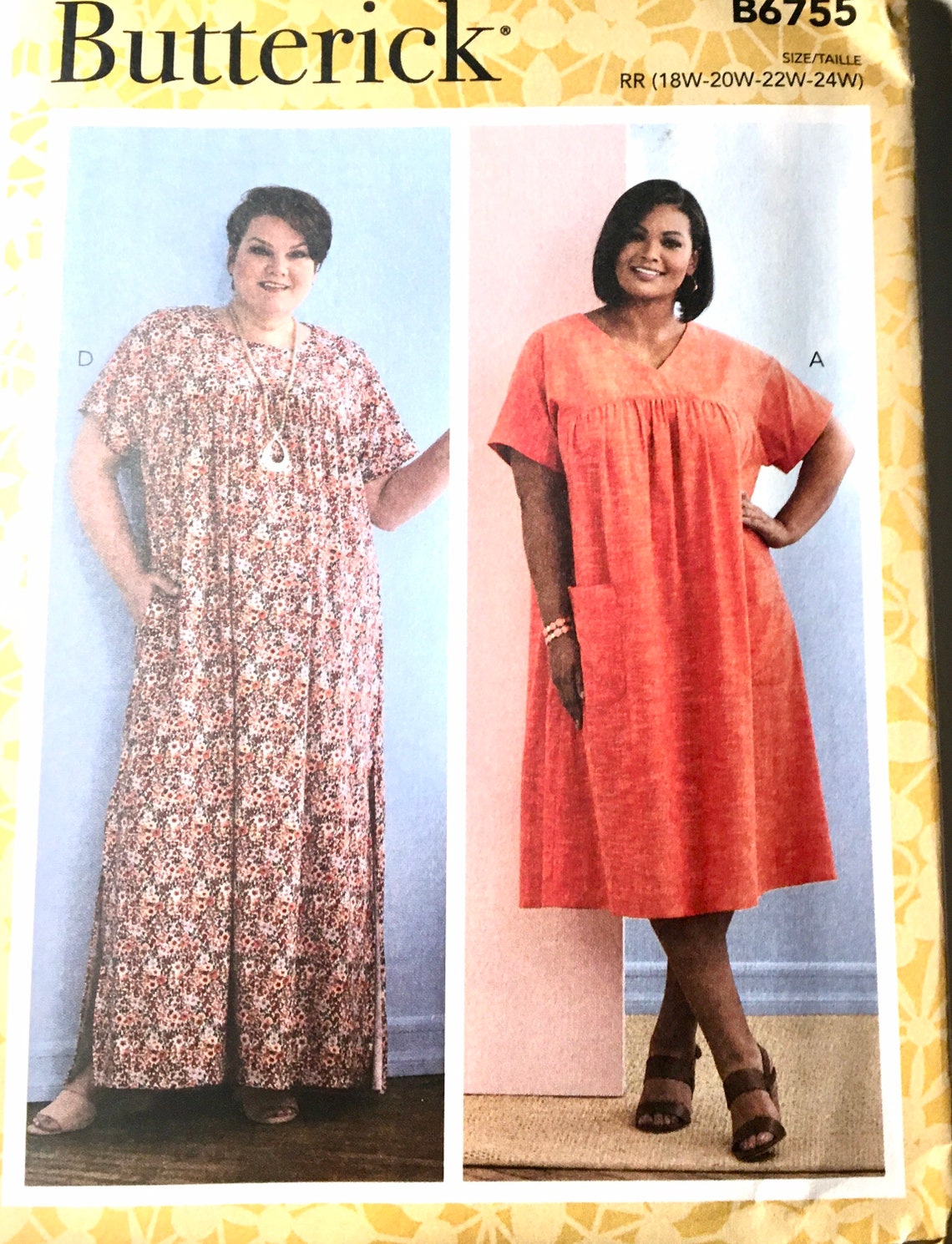 Womens Caftan Dress/dresses Sewing Pattern Butterick Sewing - Etsy