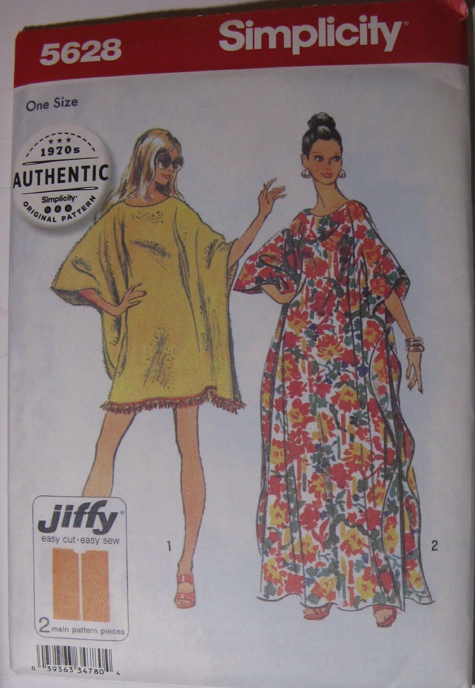 1970's Caftan Sewing Pattern Simplicity 5628 Reprint of - Etsy