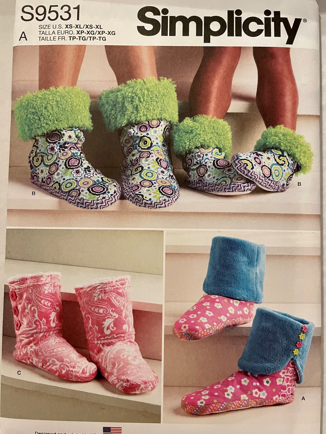 House Slippers Pattern Sewing Pattern Simplicity S9531 Sizes XS-XL New ...