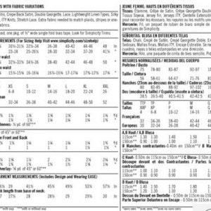 Misses Tops Sewing Pattern Simplicity 1107 Sizes XXS-XXL New and Uncut ...