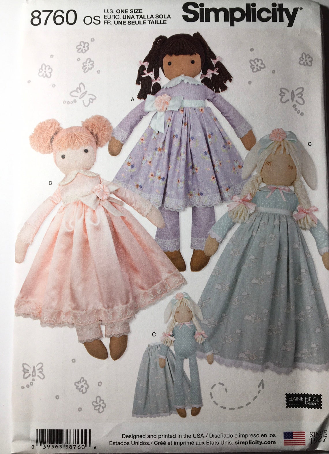 25 Inch Stuffed Dolls With Clothes Sewing Pattern Simplicity | Etsy