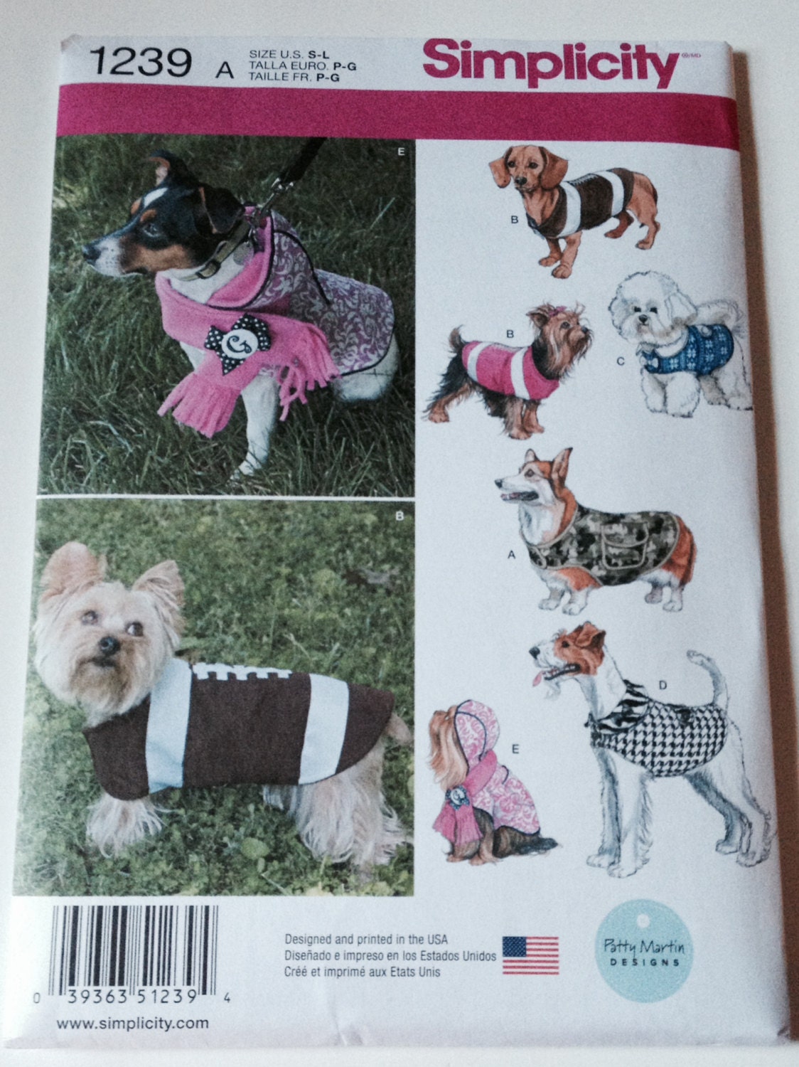 Dog Coats Sewing Pattern Simplicity 1239 Sizes S-L New and - Etsy