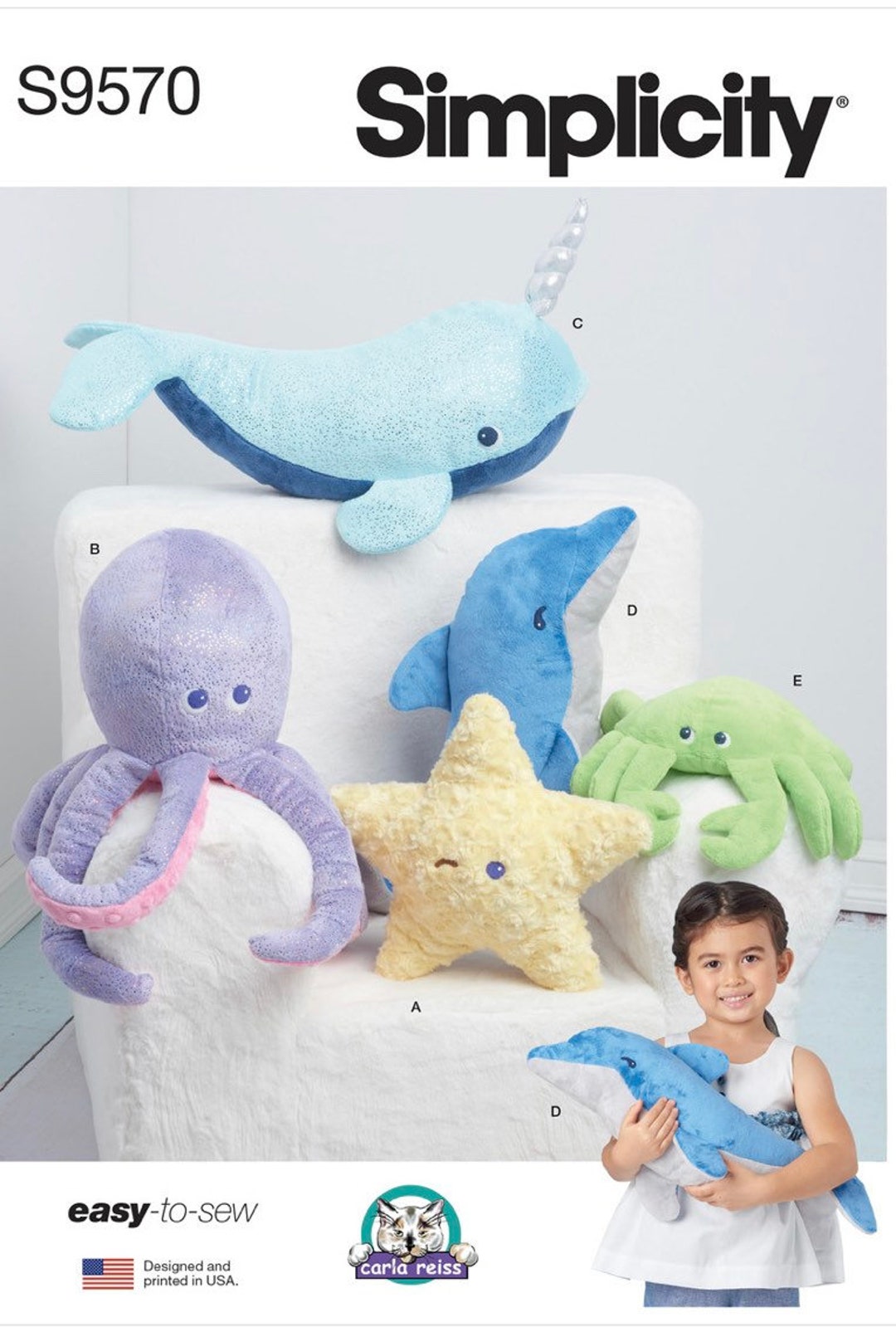 Plush Sea Creatures Sewing Pattern Simplicity S9570 New and Uncut - Etsy