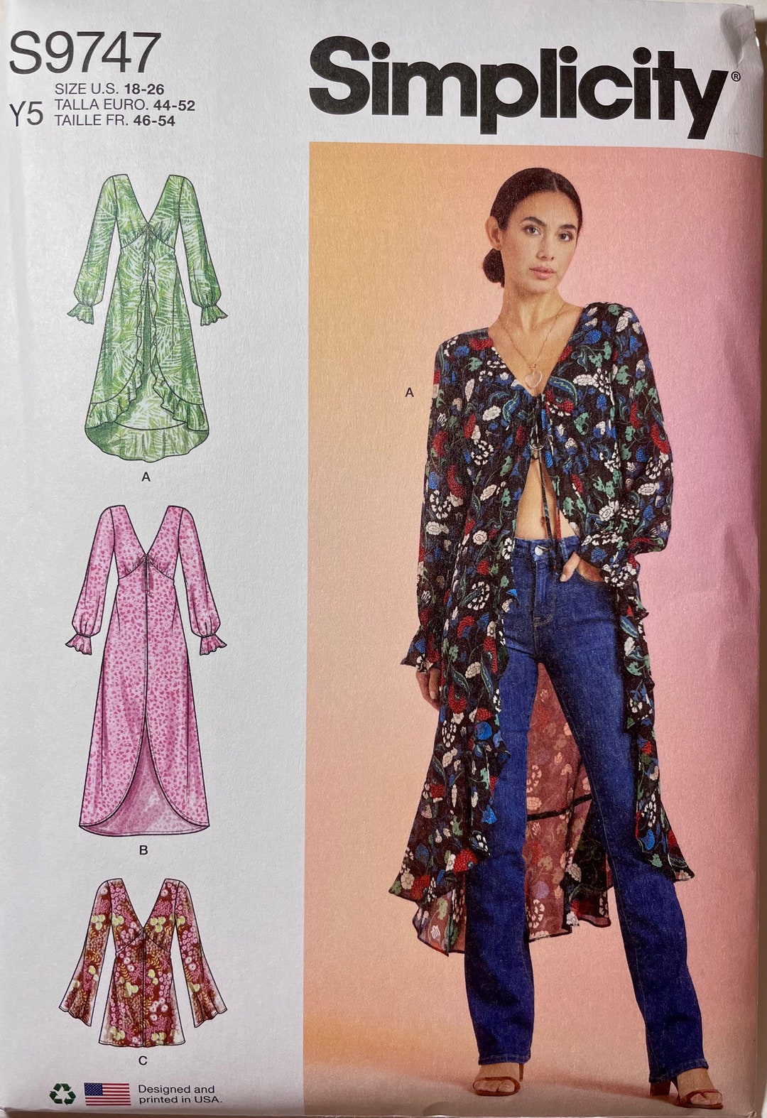 Misses Dusters Sewing Pattern Simplicity S9747 Sizes 18-26 New - Etsy