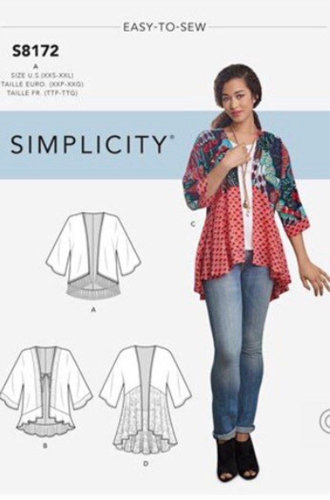 Kimono Sewing Pattern Simplicity S8172 Sizes XXS-XXL Sizes 4-26 New and ...