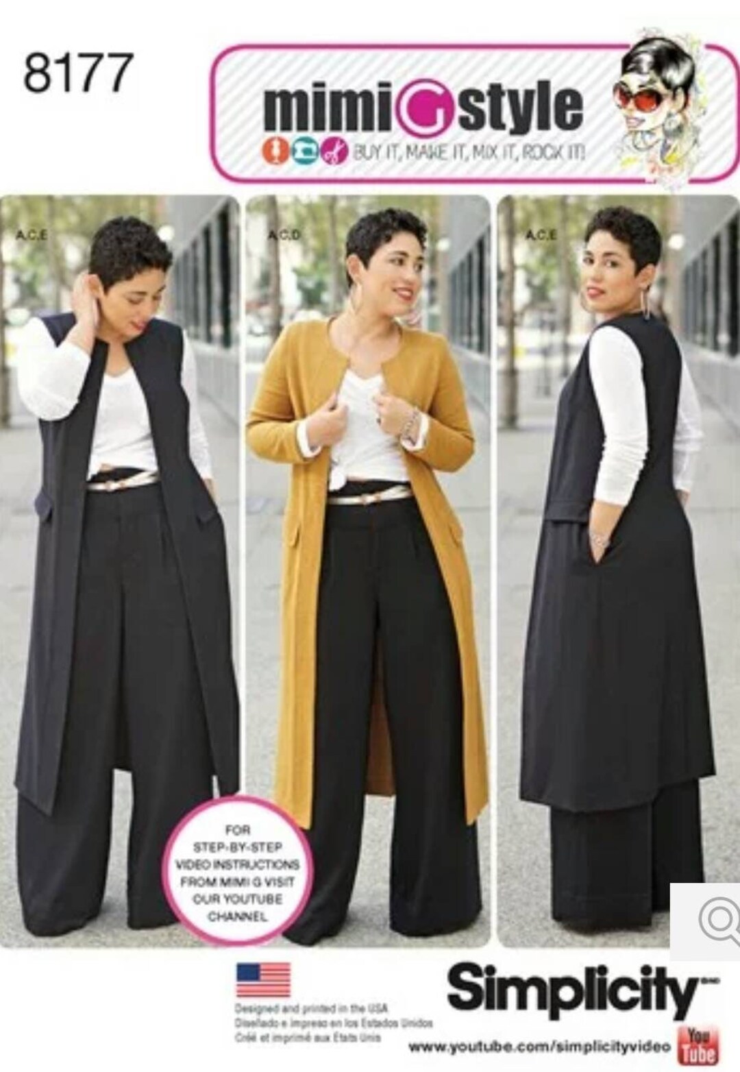 Plus-size Coat, Pants, Vest Sewing Pattern Simplicity 8177 Plus-size ...