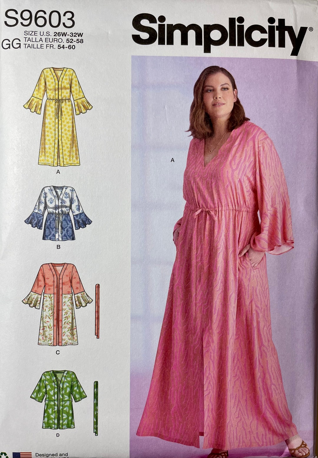 Women’s Caftans and Wraps Sewing Pattern Simplicity S9603 Plus-sizes - Etsy