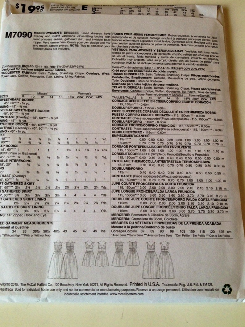 Plus-size Dresses Sewing Pattern Mccall's M7090 Sizes | Etsy