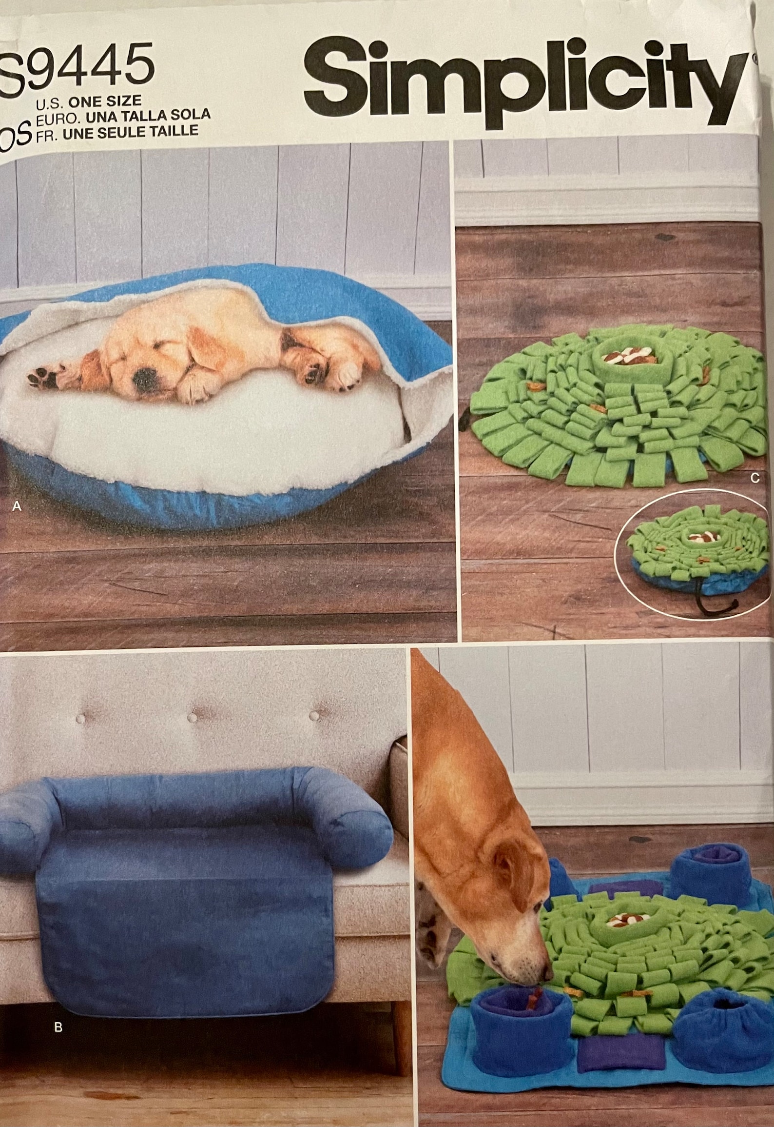 Pet Bed Sewing Pattern Simplicity S9445 Pet Chair Cover and Play Mats ...