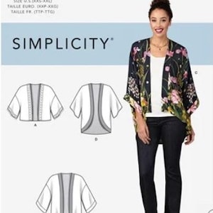 Kimono Sewing Pattern Simplicity S9124 Easy to Sew Misses Kimono ...
