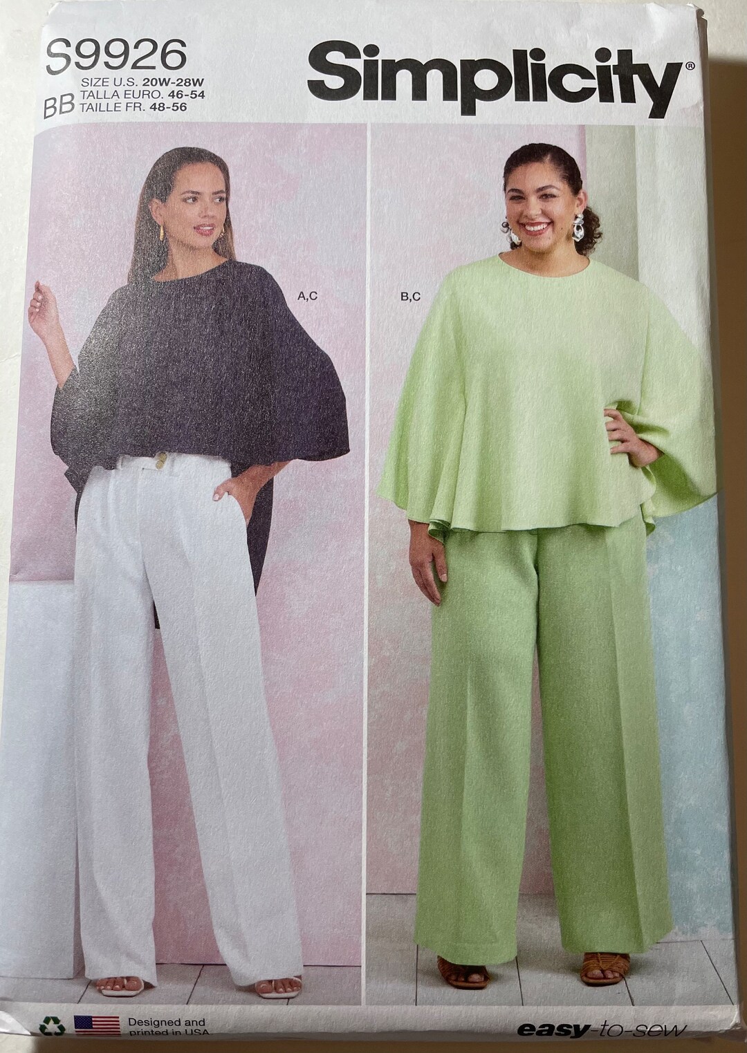 Women’s Tops and Pants Sewing Pattern Simplicity S9926/R12097 Sizes 20W ...