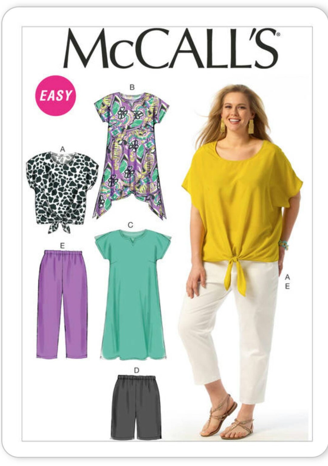 Plus-size Top Tunic Dress Shorts and Pants Sewing Pattern - Etsy