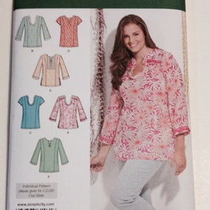 Plus-size Tunic Sewing Pattern Simplicity 1461 Size BB U.S. 20W-28W - Etsy
