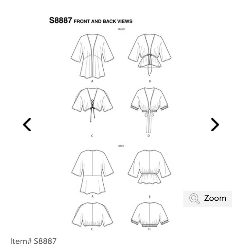 Kimono Sewing Pattern Simplicity S8887 Kimonos Sizes XXS-XXL - Etsy