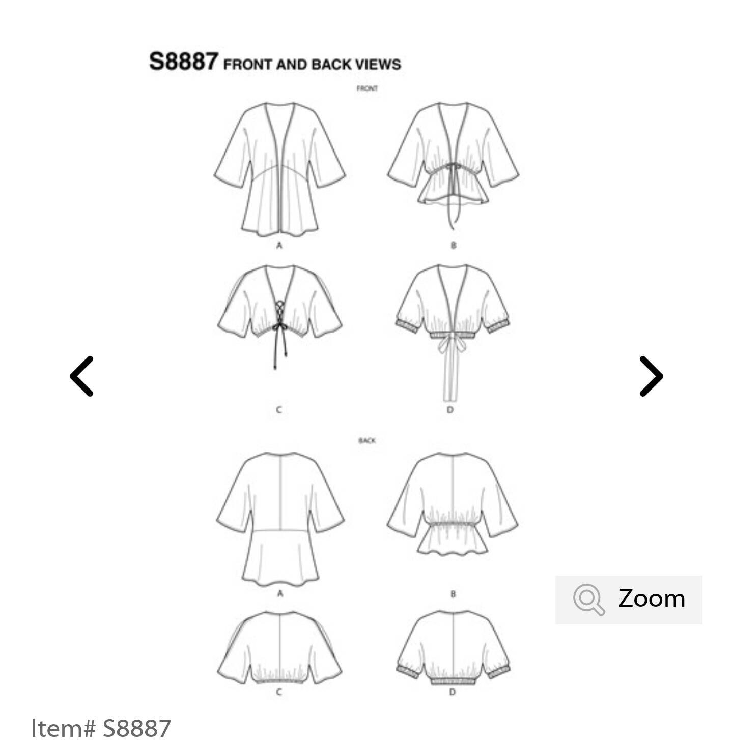 Kimono Sewing Pattern Simplicity S8887 Kimonos Sizes XXS-XXL - Etsy