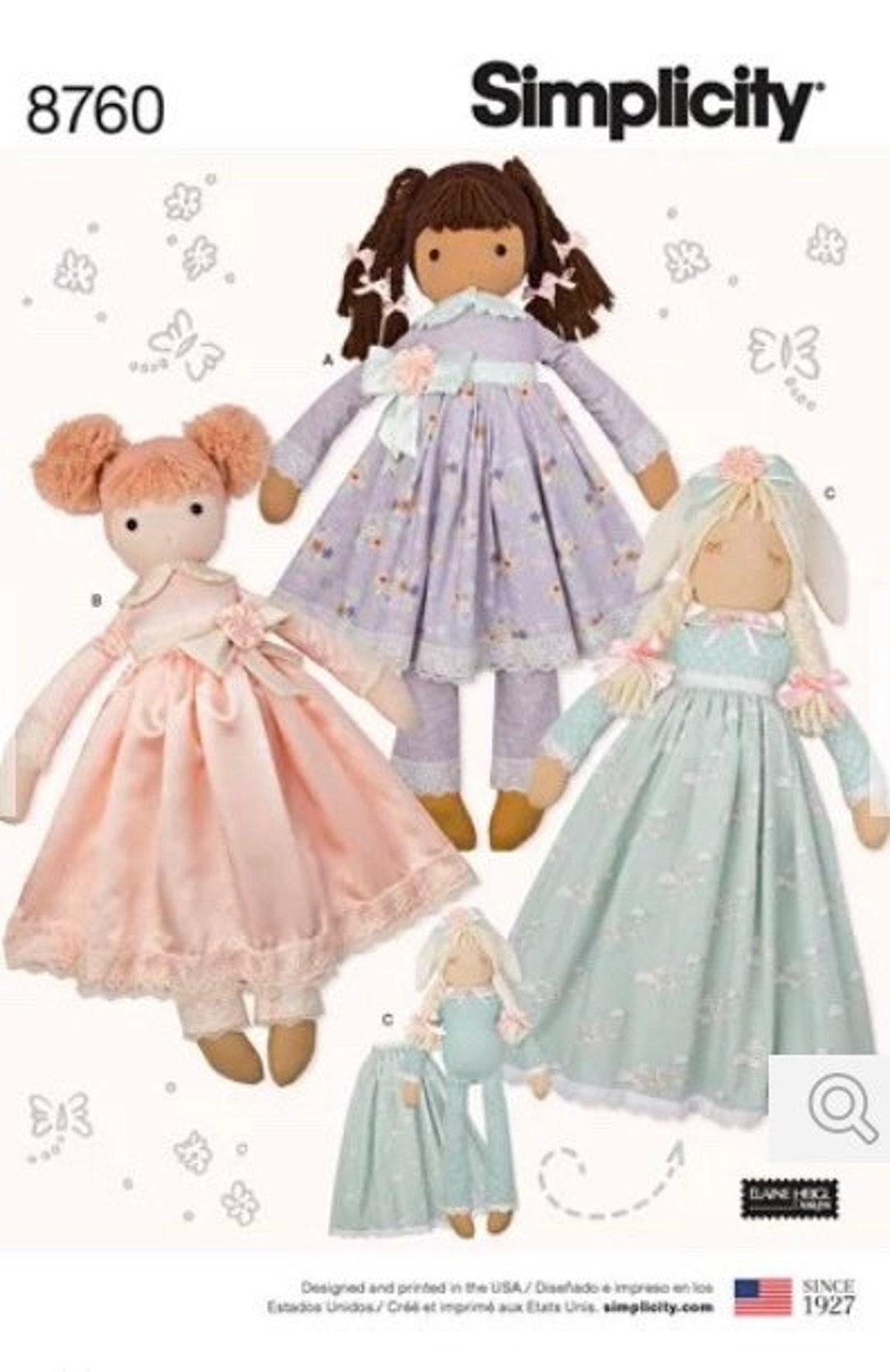25 Inch Stuffed Dolls With Clothes Sewing Pattern Simplicity 8760 - Etsy