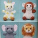 Plush Animals Sewing Pattern Simplicity S9584 7 1/2 Inches Tall New and ...