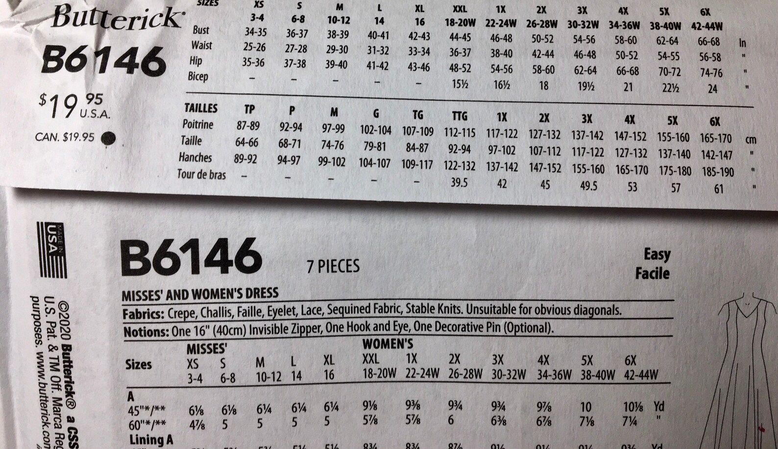 Womens Long Dress Sewing Pattern Butterick B6146 Sizes XXL-6X | Etsy