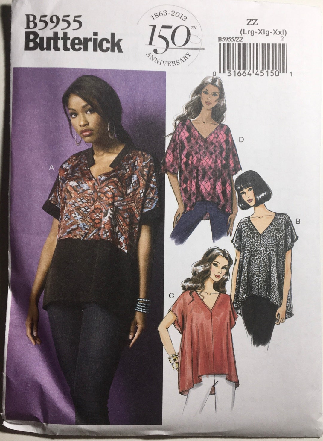 Misses Pullover Top Sewing Pattern Butterick Sewing Pattern B5955 Sizes ...