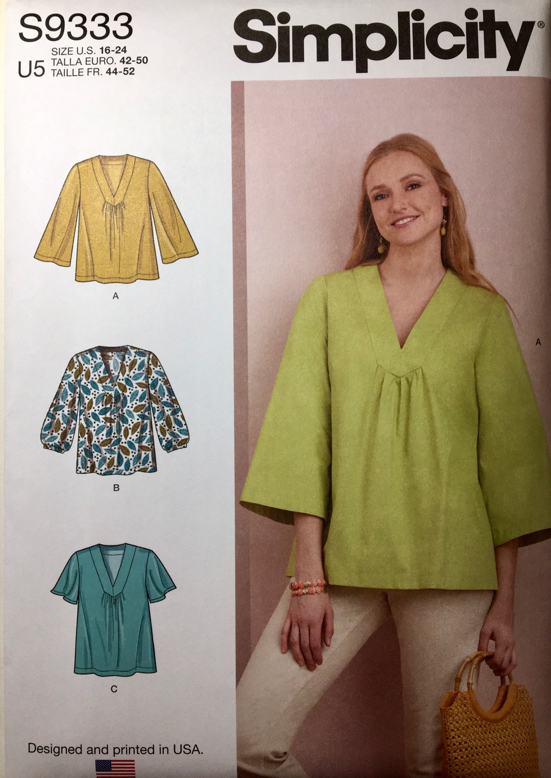 Misses Top Sewing Pattern Simplicity S9333 Top With Sleeve Variations ...