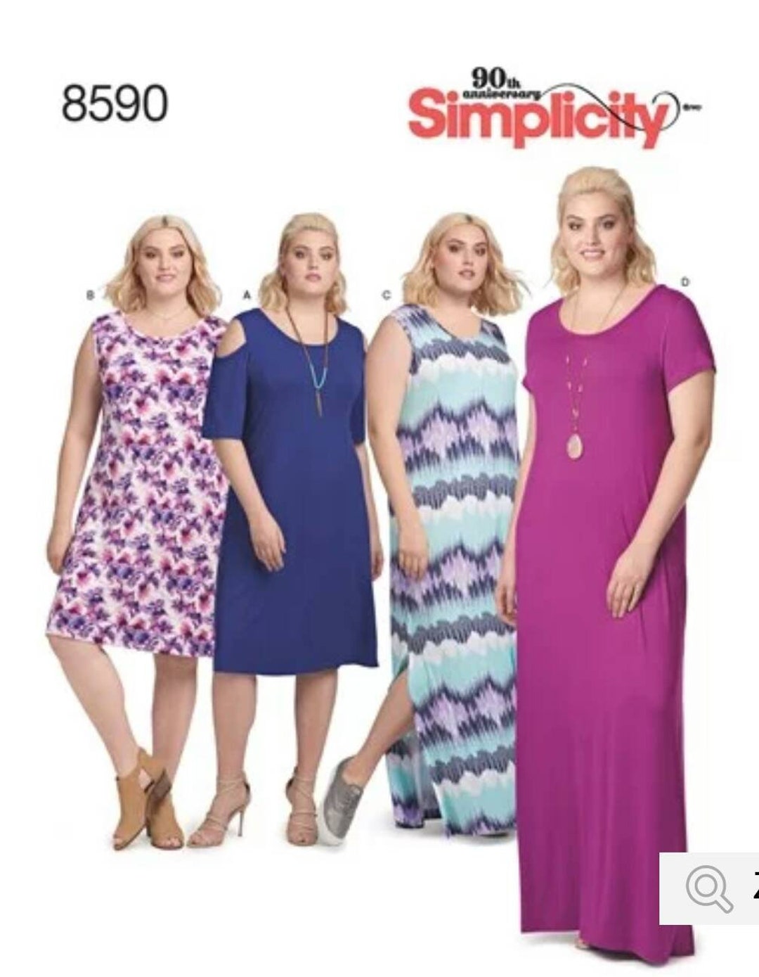 Plus-size Dresses Sewing Pattern Simplicity 8590 Pullover Dresses New ...