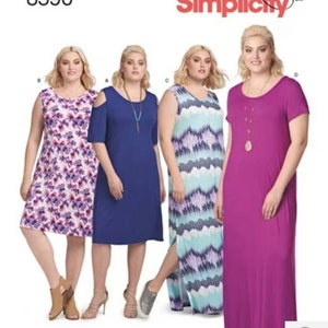 Plus-size Dresses Sewing Pattern Simplicity 8590 Pullover Dresses New ...
