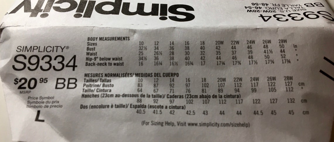 Womens Tops Sewing Pattern Simplicity S9334 Sizes 20W-28W New - Etsy