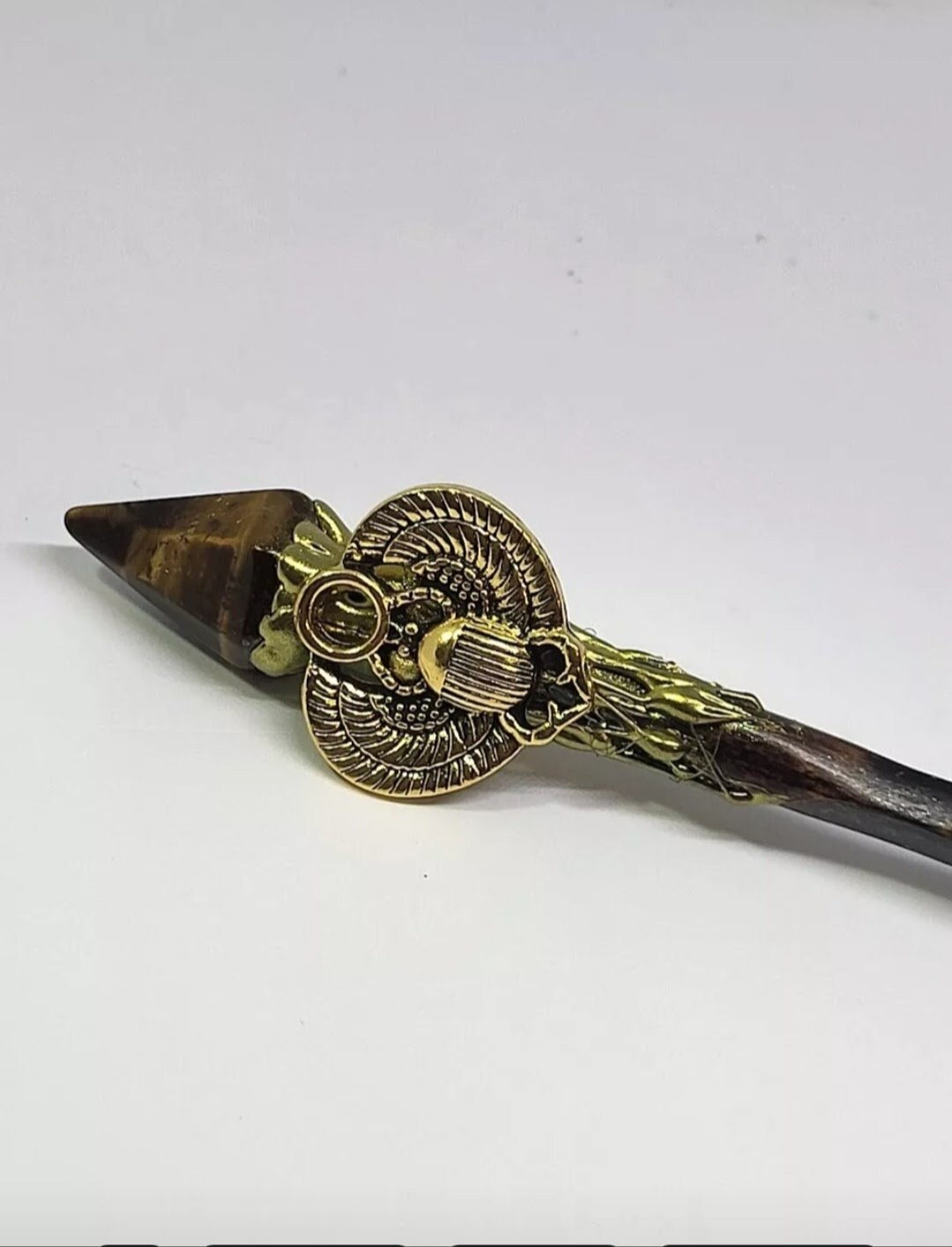 NEW Beautiful Handcrafted Egyptian Wand With Charm Tiger Eye Stone ...